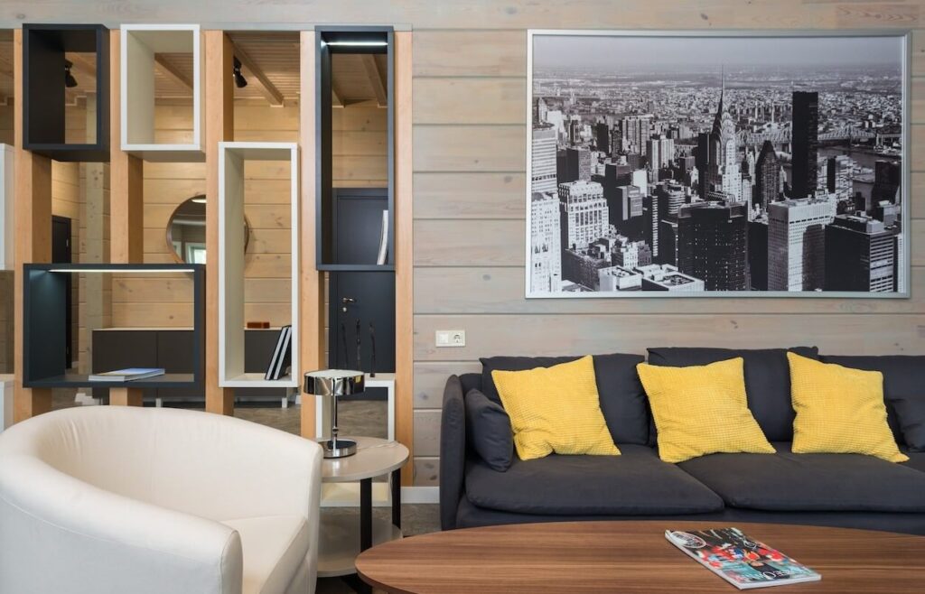 Woonkamer decoratie-ideeën met groot formaat muurkunst decor - KunstLoft